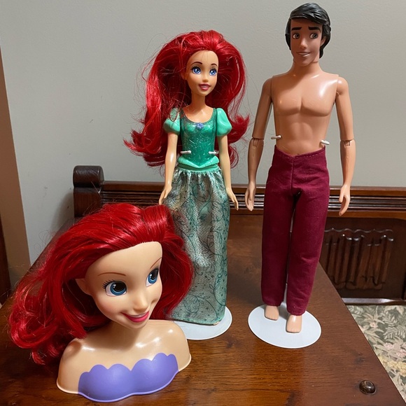 Disney | Toys | Ariel And Prince Eric Doll Set With Styling Head | Poshmark